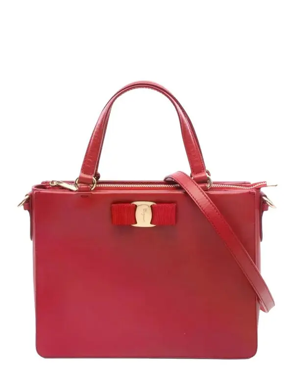 FERRAGAMO 2010s Small Vara Tote Bag - Red