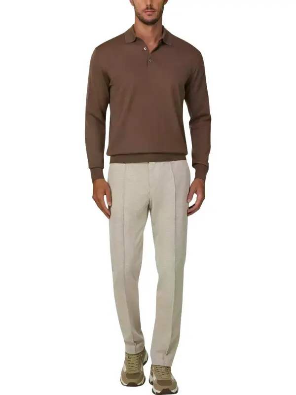 Boggi Milano Trousers In Technical Jersey - Neutrals
