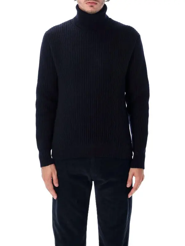 FORTELA Ribbed Turtleneck Sweater - Blu