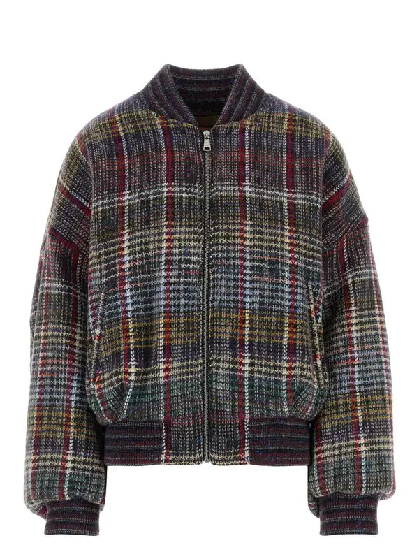 Missoni Embroidered Wool Bomber Jacket For - Checked