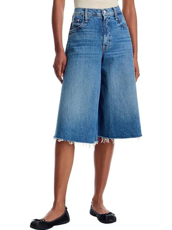 MOTHER The Whole Lot Flutter Fray Denim Bermuda Shorts - Playback