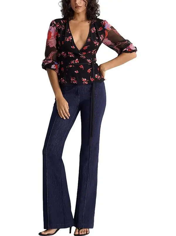 Diane Von Furstenberg Flora Wrap Top - Iris Falls