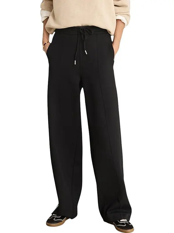 Mint Velvet Side Stripe Barrel Trousers - Black