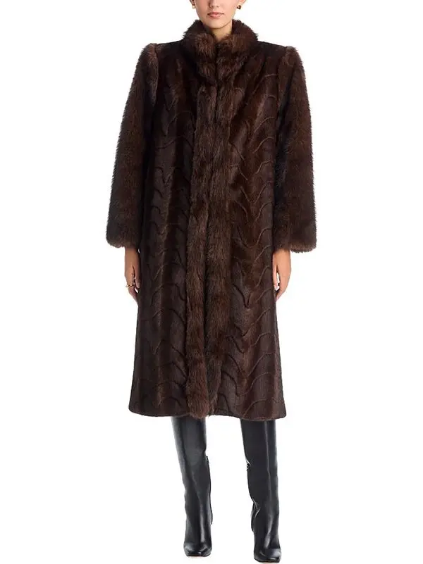 DUCIE Betty Faux Fur Coat - Pine Cone