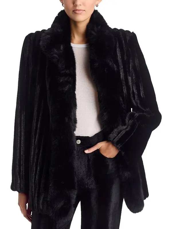DUCIE Sienna Faux Fur Jacket - Black