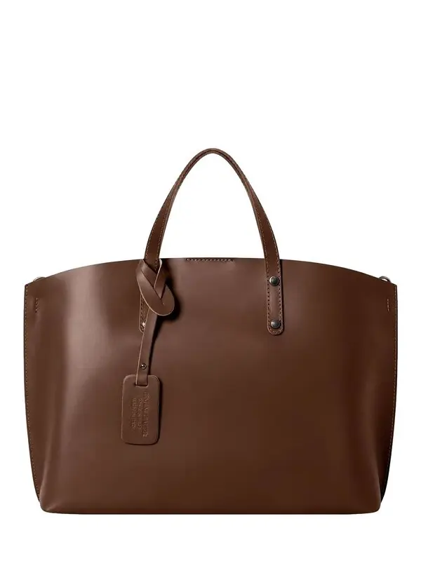 BETSY & FLOSS Positano Leather Handbag In Dark Chocolate - Brown