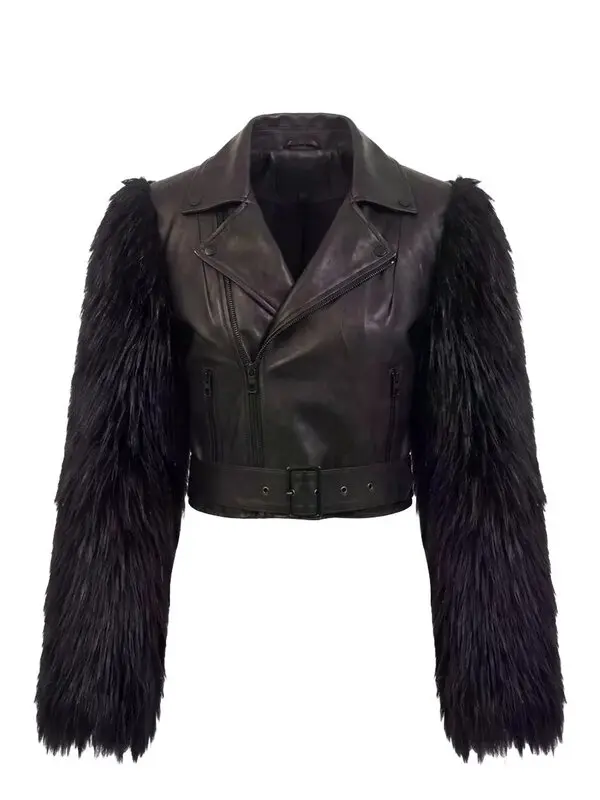 Rudsak Emelda Faux-fur Sleeve Jacket - Black