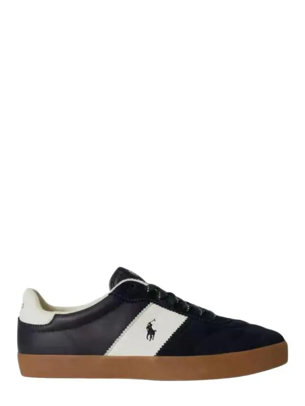 Polo Ralph Lauren Court Vulc Leather-suede Sneakers - Blue