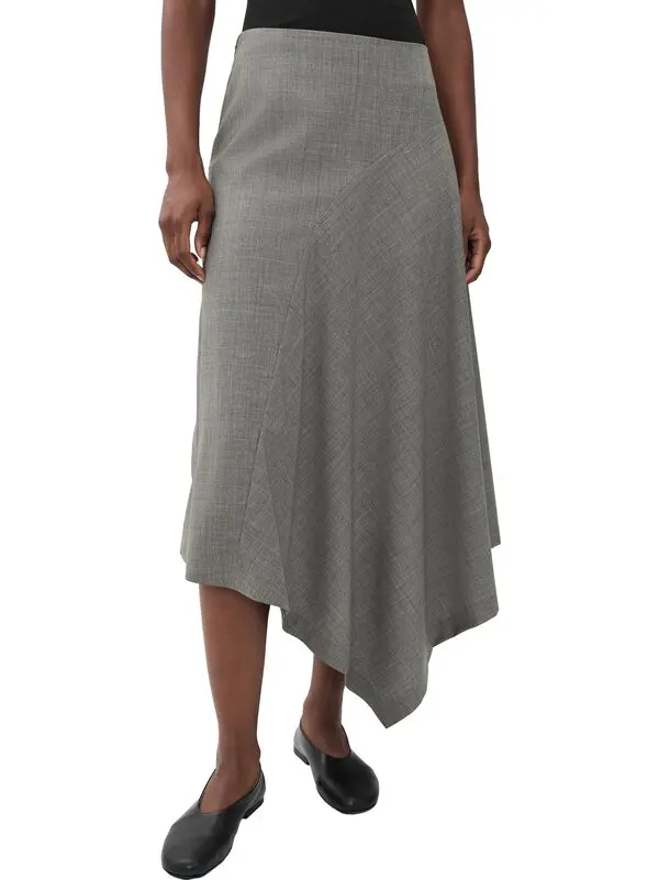 ST. AGNI Wool Asymmetrical Skirt - Pumice