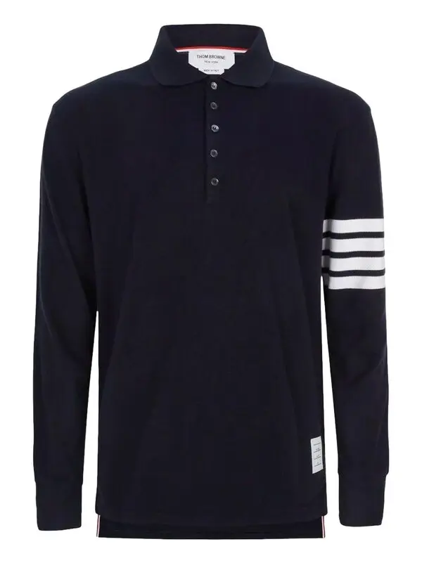 Thom Browne Collar Long Sleeve T-shirt - Navy