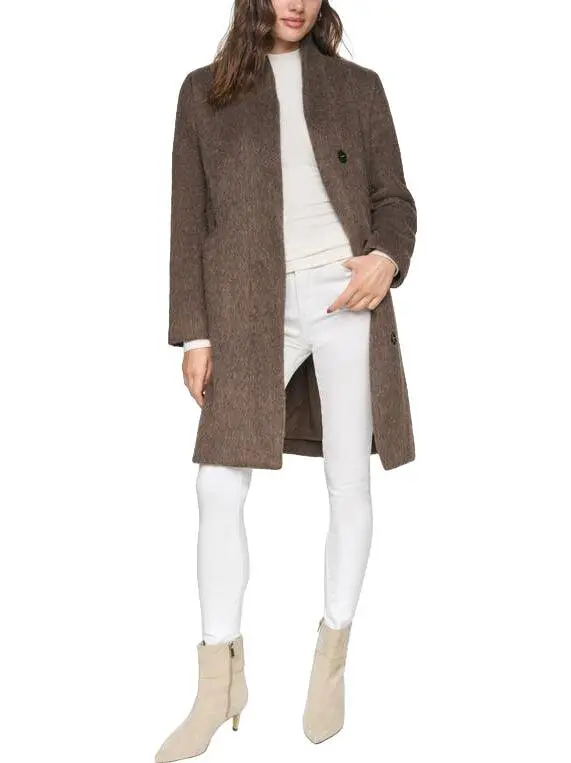 Andrew Marc Addison Eyelash Wrap Coat - Truffle