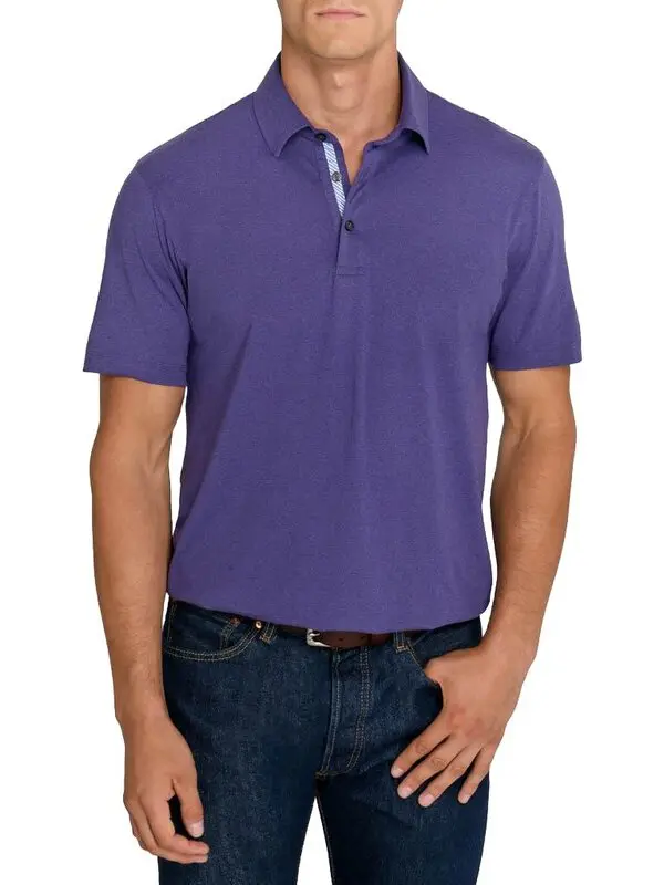 CON.STRUCT Slim Fit Newport Butter-soft Short Sleeve Polo - Grape