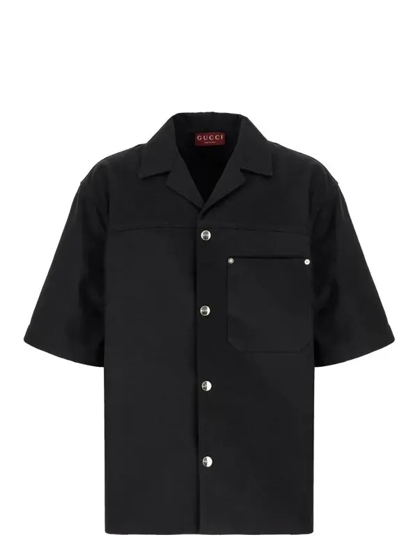 Gucci Short-sleeve Engraved Shirt - Black