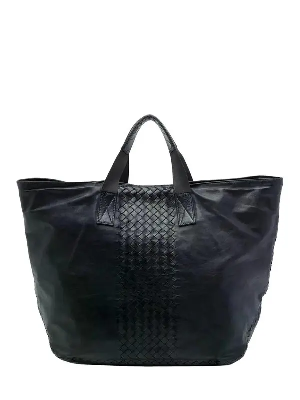Bottega Veneta 2012-2026 Intrecciato Trimmed Nappa Soft Tote Bag - Blue