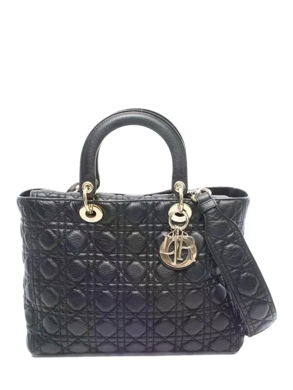 Dior 2010s Lady Quilted Handbag - Black