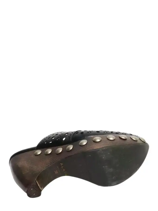 Alaïa Laser-cut Rivet Mules - Black