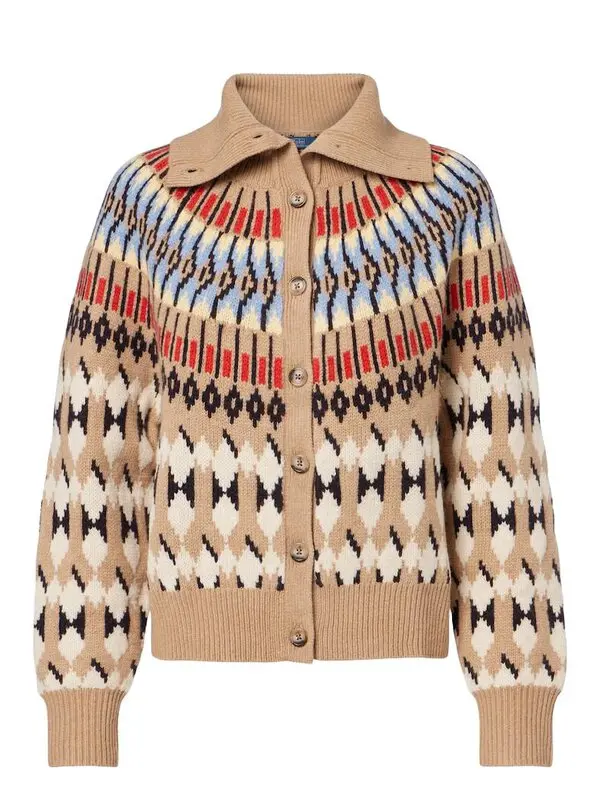Polo Ralph Lauren Intarsia Wool And Cashmere Cardigan - Multicoloured