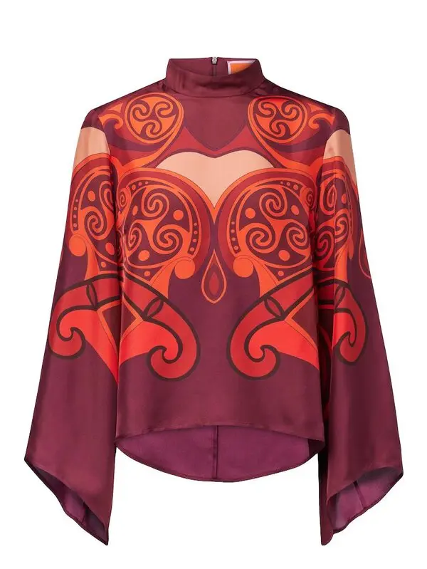 La DoubleJ Make An Exit Printed Silk Twill Top - Multicoloured