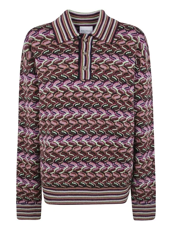 Drole De Monsieur Long-sleeve Polo "coogie - Multi