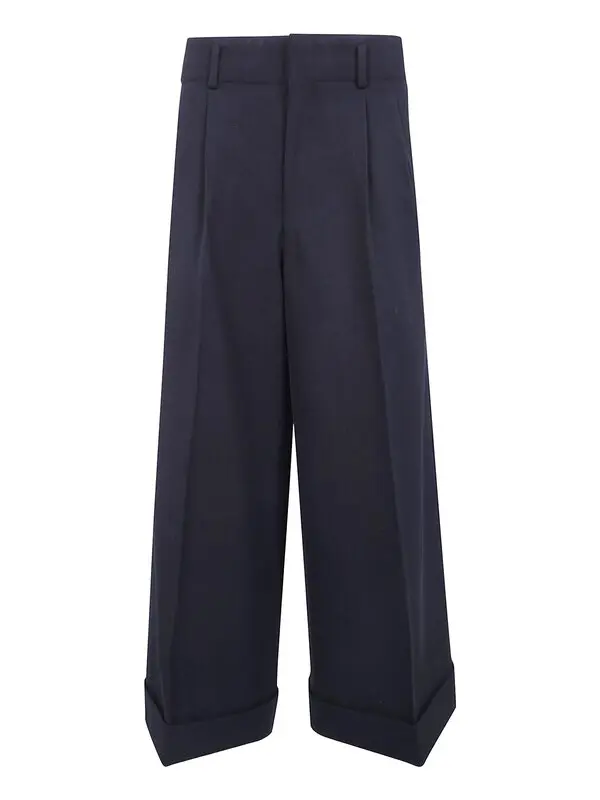 Comme Des Garçons Trousers Wool Thick Gabardine Classic - Black