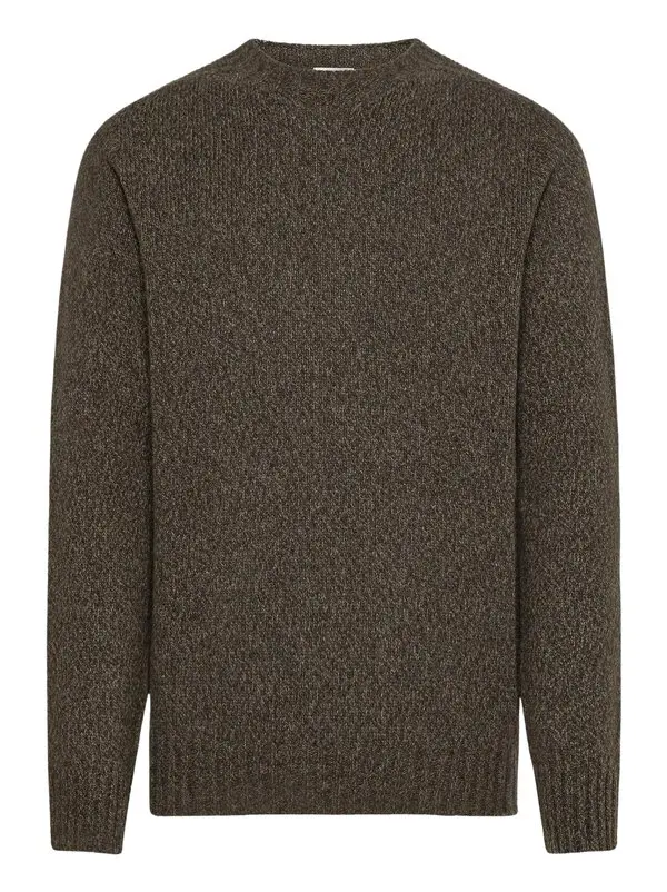SEVENTY VENEZIA Mouliné Crewneck Sweater - Brown