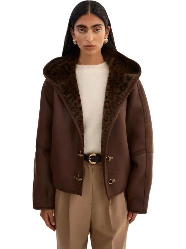 LAMARQUE Sheryll Hooded Faux Suede Jacket - One-color