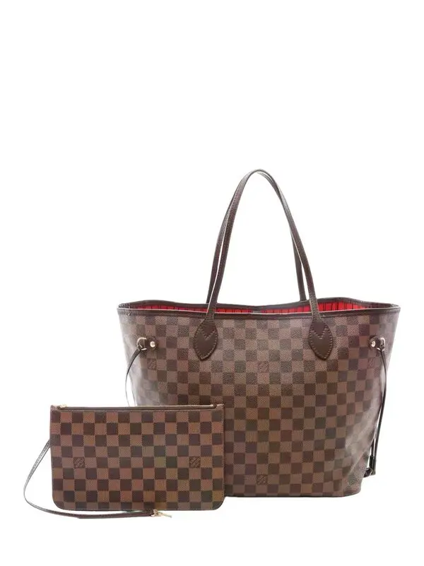 LOUIS VUITTON 2015 Mm Neverfull Damier Ebene Tote Bag - Brown