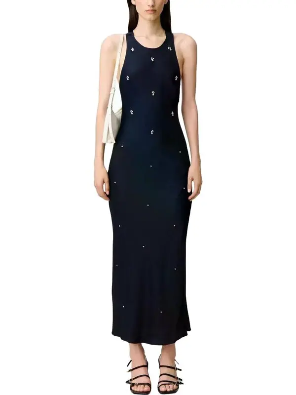 Claudie Pierlot Crystal-embellished Cross-back Dress - Black