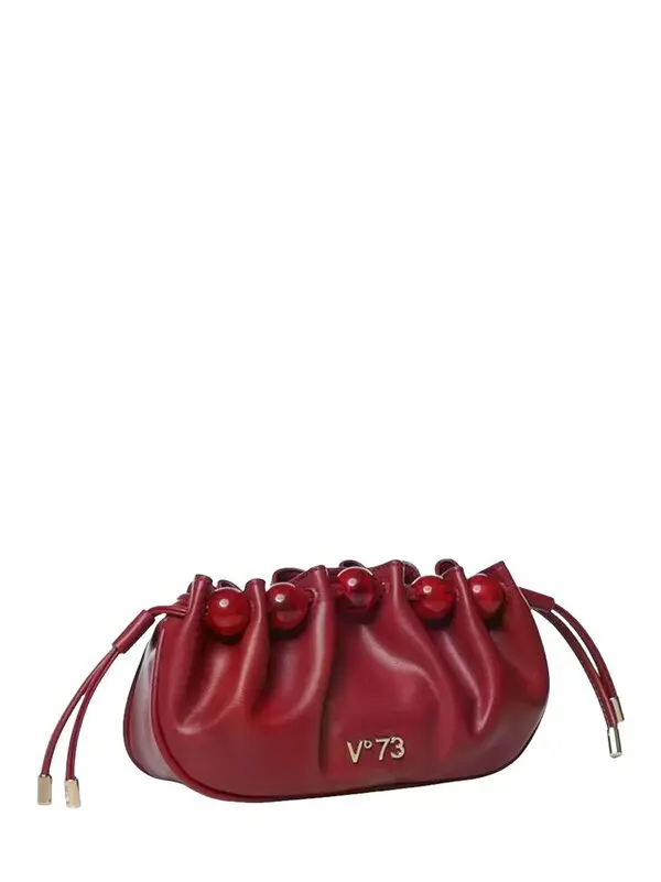 V°73 Topazio Bead-embellished Ruched Mini Bag - Red