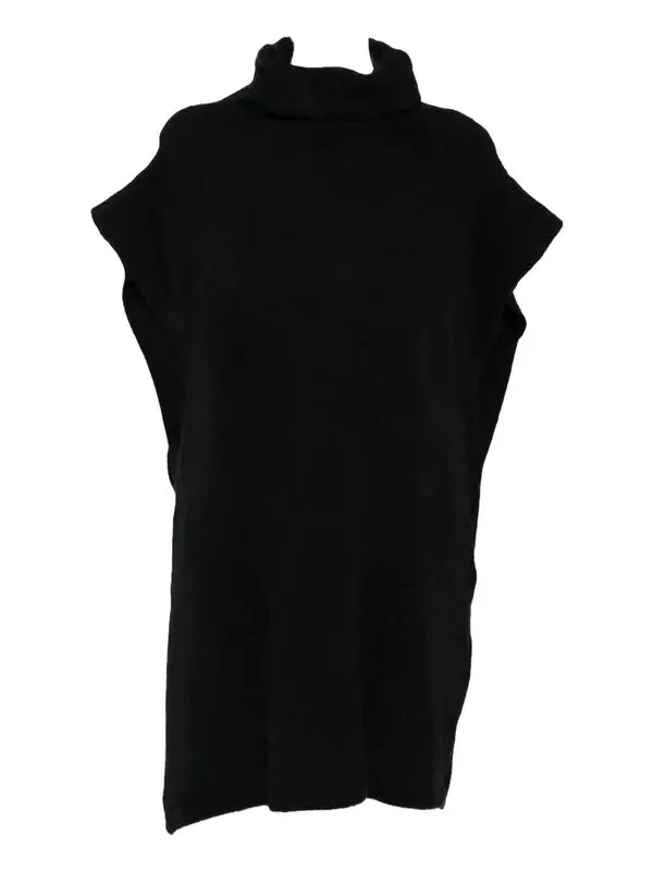 LEMURIA High-neck Sleeveless Sweater - Black