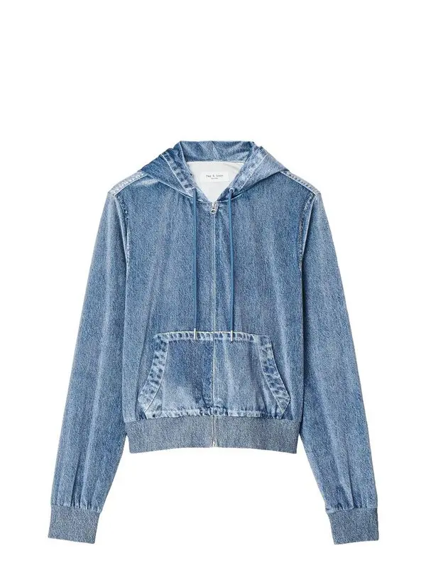 Rag & Bone Rb Miramar Velvet Zip-up Hoodie - Sutton