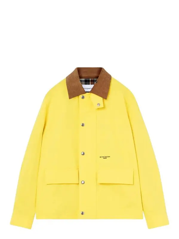 Givenchy Field Jacket In Cotton With A Checked Lining - Yellow