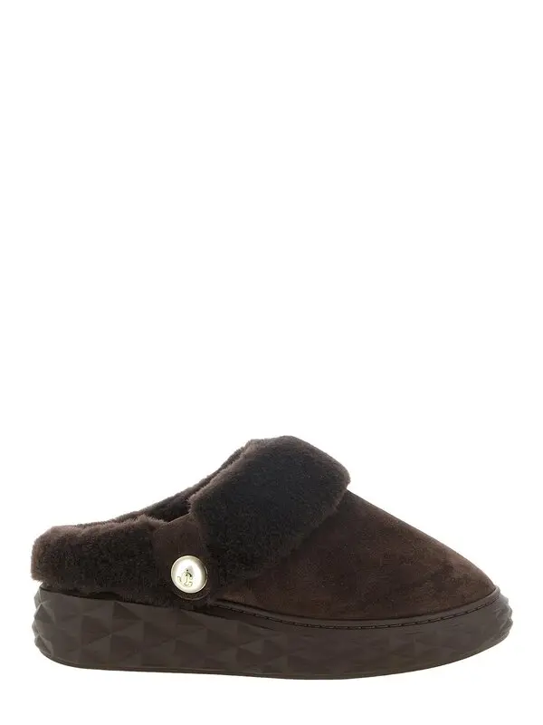 JIMMY CHOO Diamond Maxi Mule' Sabots - Brown