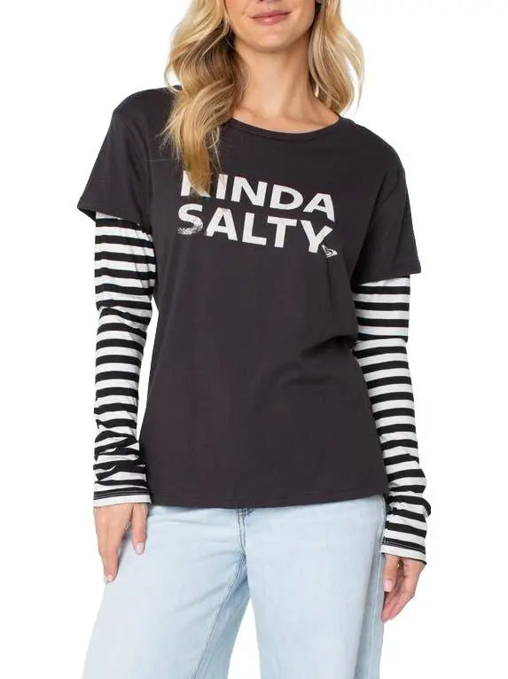 Roxy Kinda Salty Two-fer T-shirt - Phantom