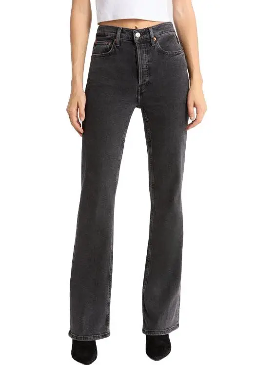 RE/DONE 70s High Waist Bootcut Jeans - Backtoblack