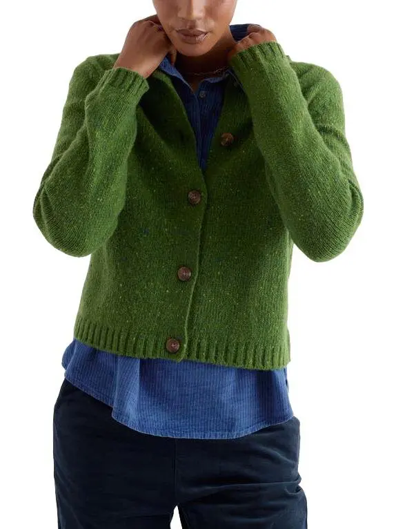 SEASALT CORNWALL Dawson Pick Merino Wool Blend Cardigan - Grassland