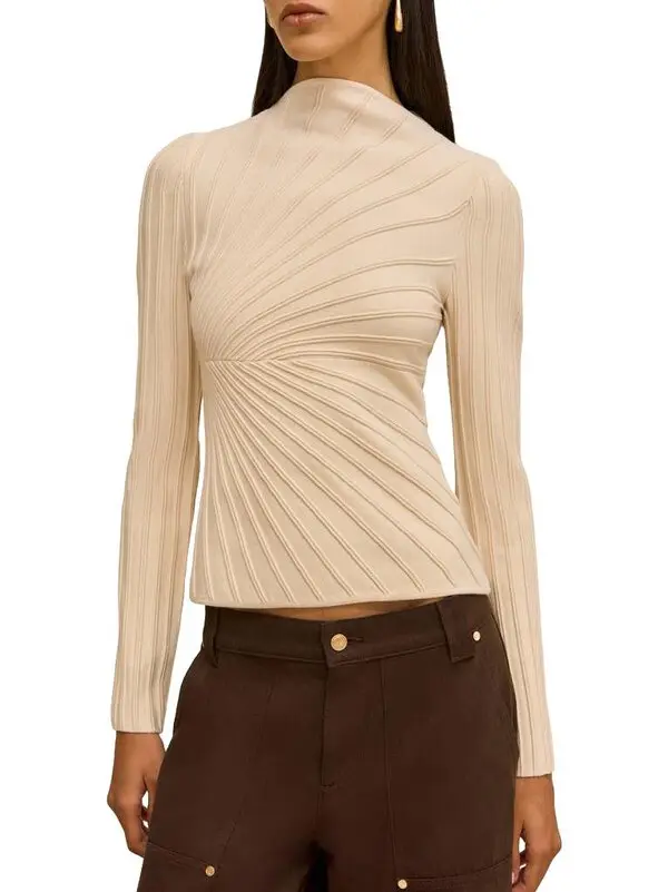 Cult Gaia Paulette Ribbed Top - Dove
