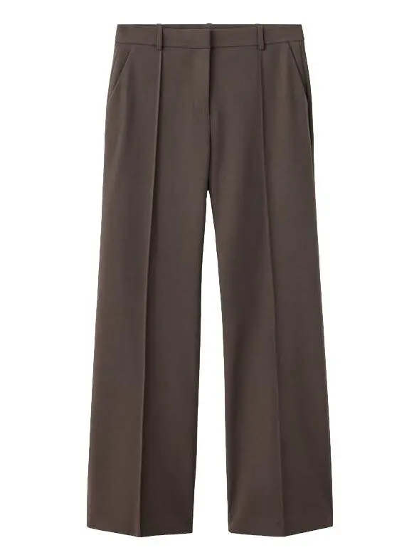 Mango Seamed Flare Pants - Medium Brown