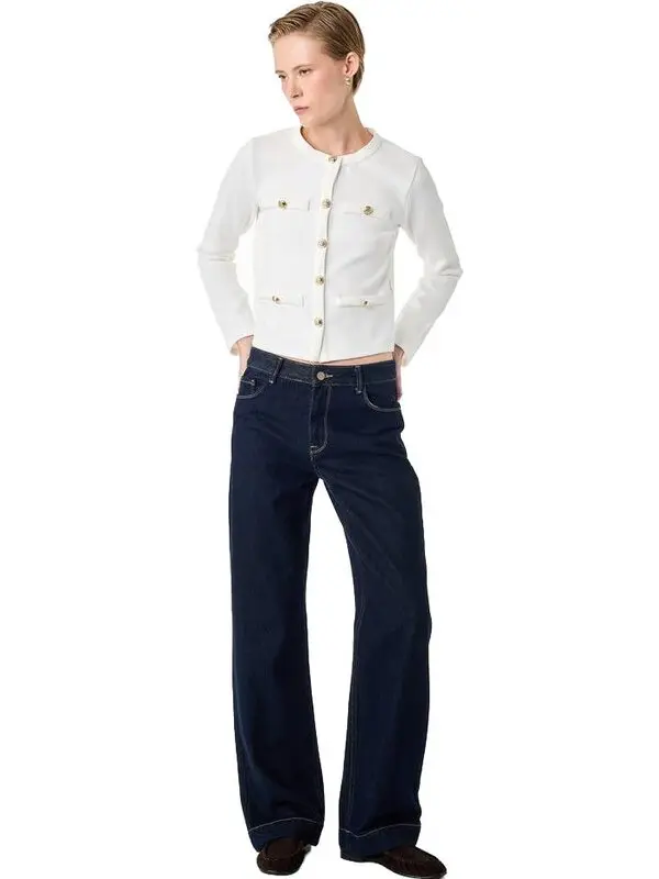 Koton Crew Neck Cardigan - Ecru