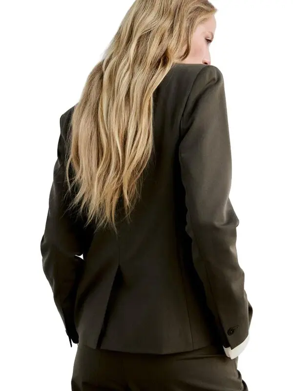 Mango Notch Collar Blazer - Medium Green
