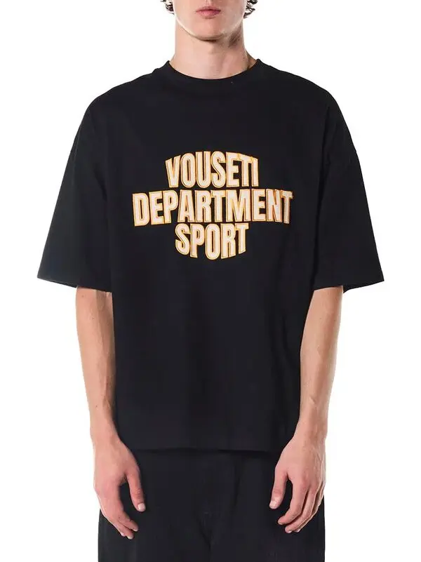 VOUSETI Team Logo Appliqué Cotton T-shirt - Black