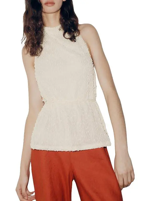 REFORMATION Ketra Knit Halter Top - Ivory