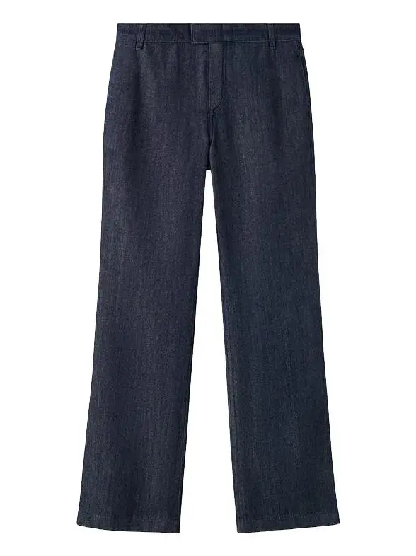 Mango Mid Rise Straight Leg Jeans - Open Blue