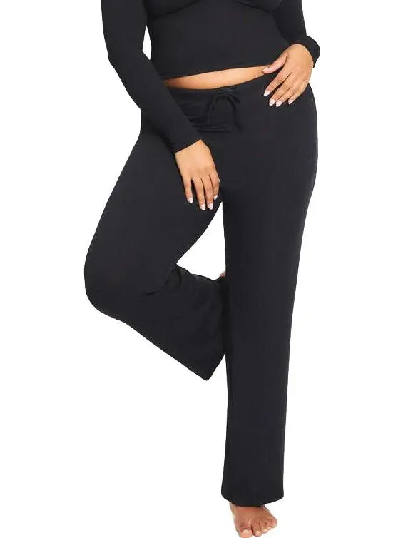 SAVAGE X FENTY Modal Dreams Sleep Straight Leg Pants - Black Caviar