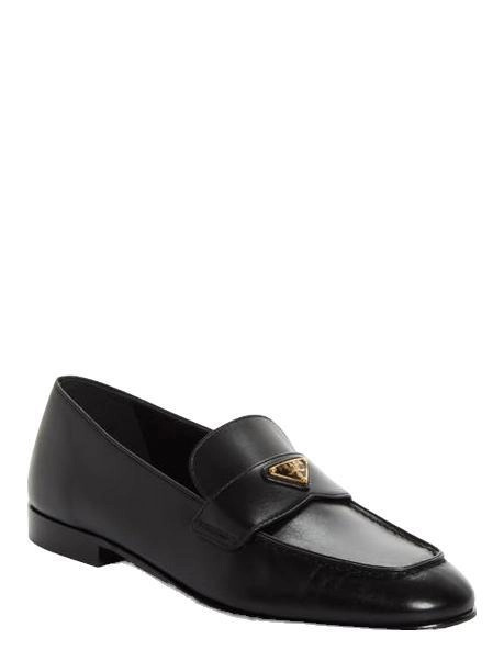 Prada Logo Leather Loafer - Nero