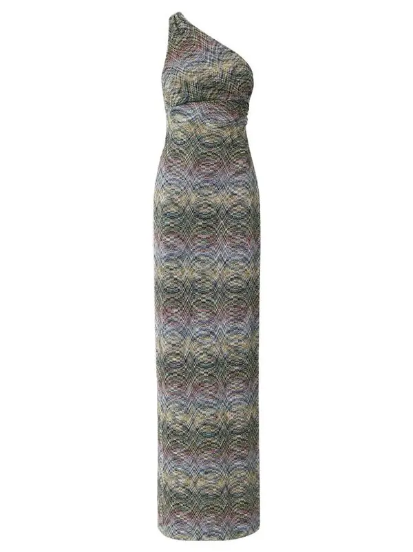 Missoni One-shoulder Space-dye Viscose Long Dress - Multicoloured