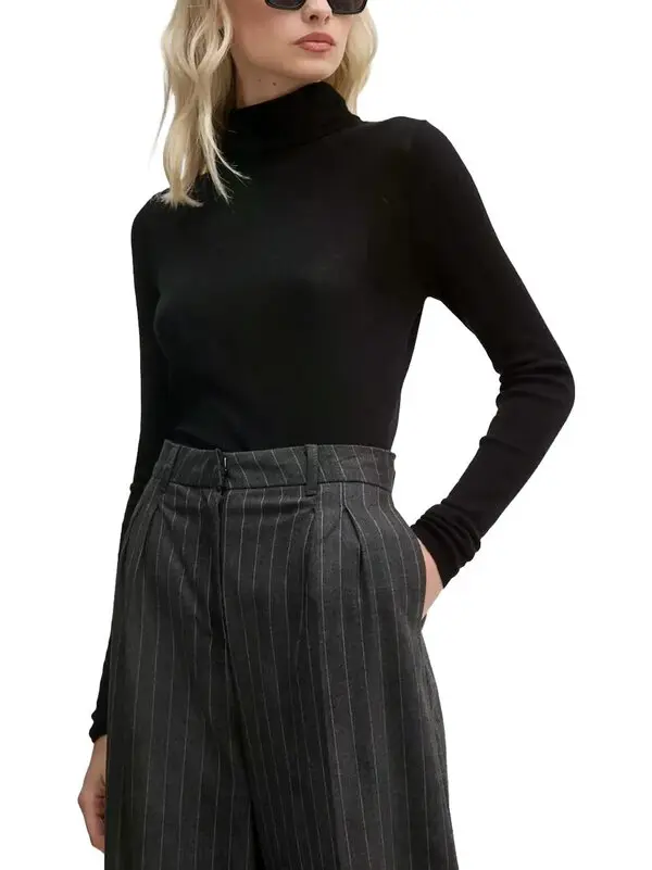 MOS MOSH Bouch Roll-neck Long-sleeve Sweater - Black