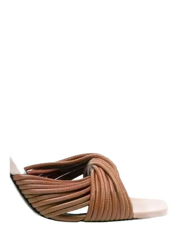 SERGIO ROSSI Akida Garam Knotted Leather Sandals - Brown