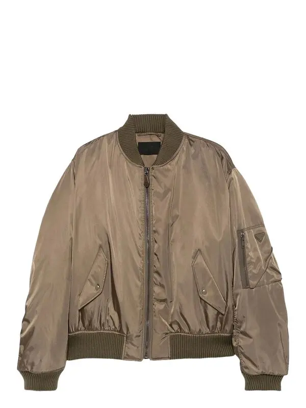 Prada Re-nylon Bomber Jacket - Brown
