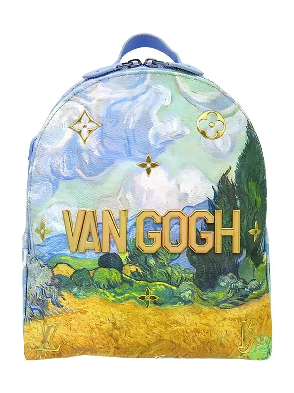 LOUIS VUITTON 2017 Jeff Koons Masters Collection Van Gogh Palm Springs Backpack - Blue